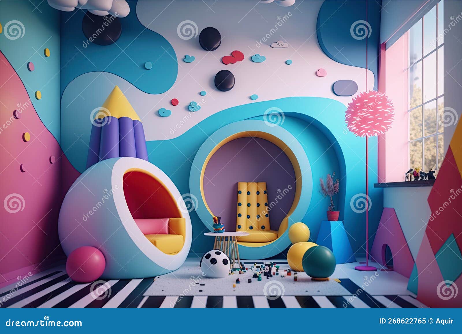 Cute Surreal Children Room. Generative Ai. Colorful Kids Room Stock ... Cute Surreal Children Room. Generative Ai. Colorful Kids Room Stock ...