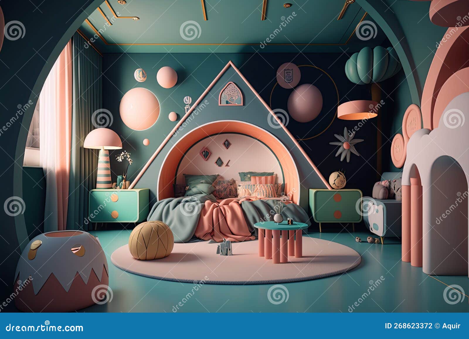 Cute Surreal Children Room. Generative Ai. Colorful Kids Room Stock ... Cute Surreal Children Room. Generative Ai. Colorful Kids Room Stock ...
