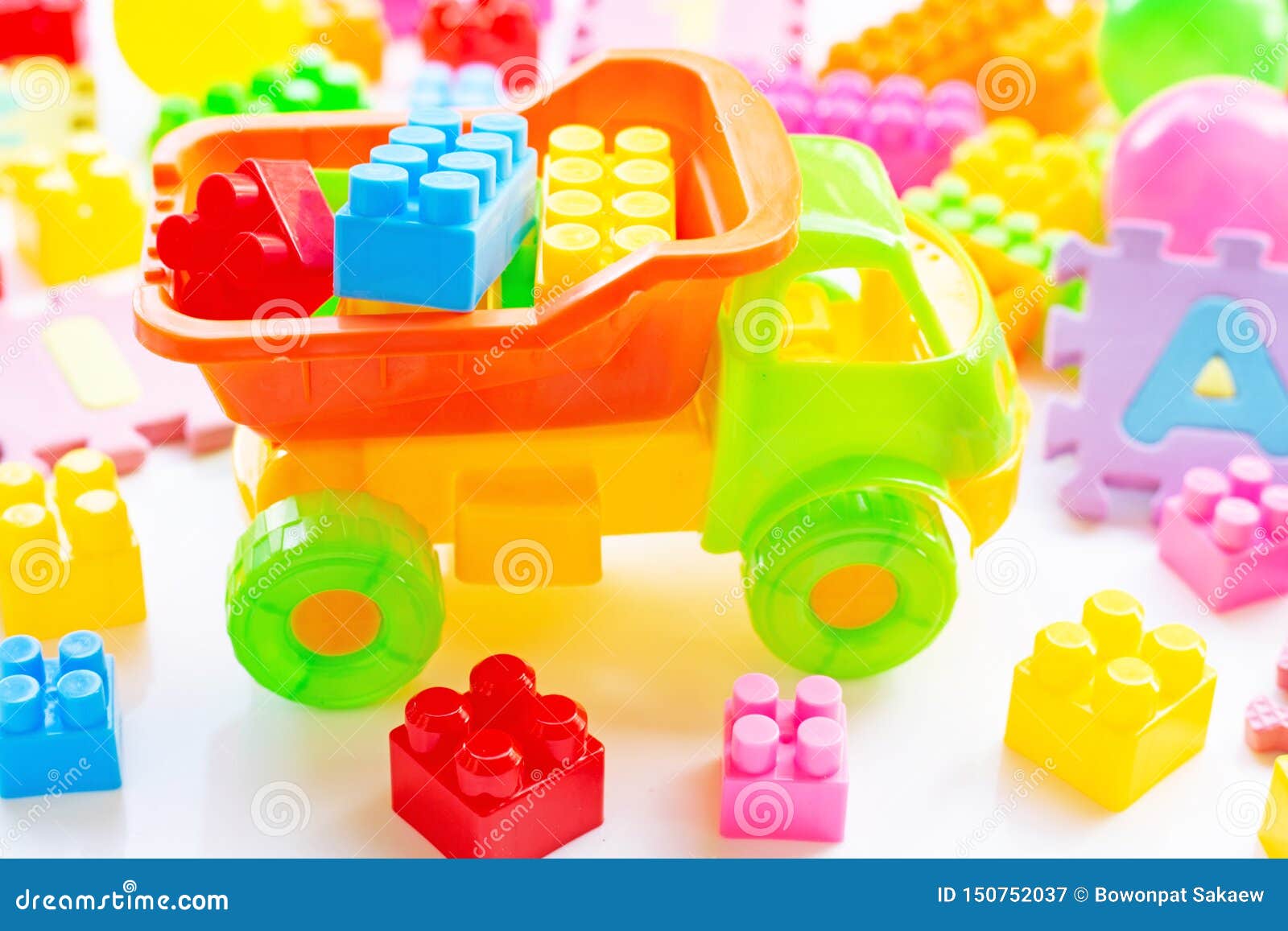 Colorful Kids Toys on White Stock Image - Image of isolated ...