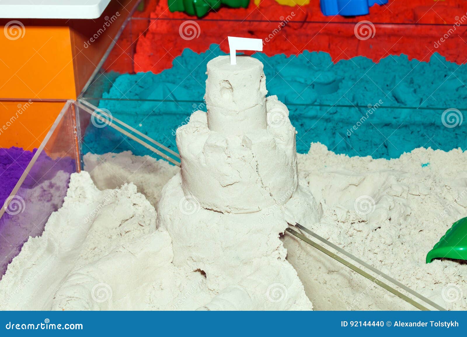 Colorful kinetic sand stock photo. Image of cute, educational - 92144440