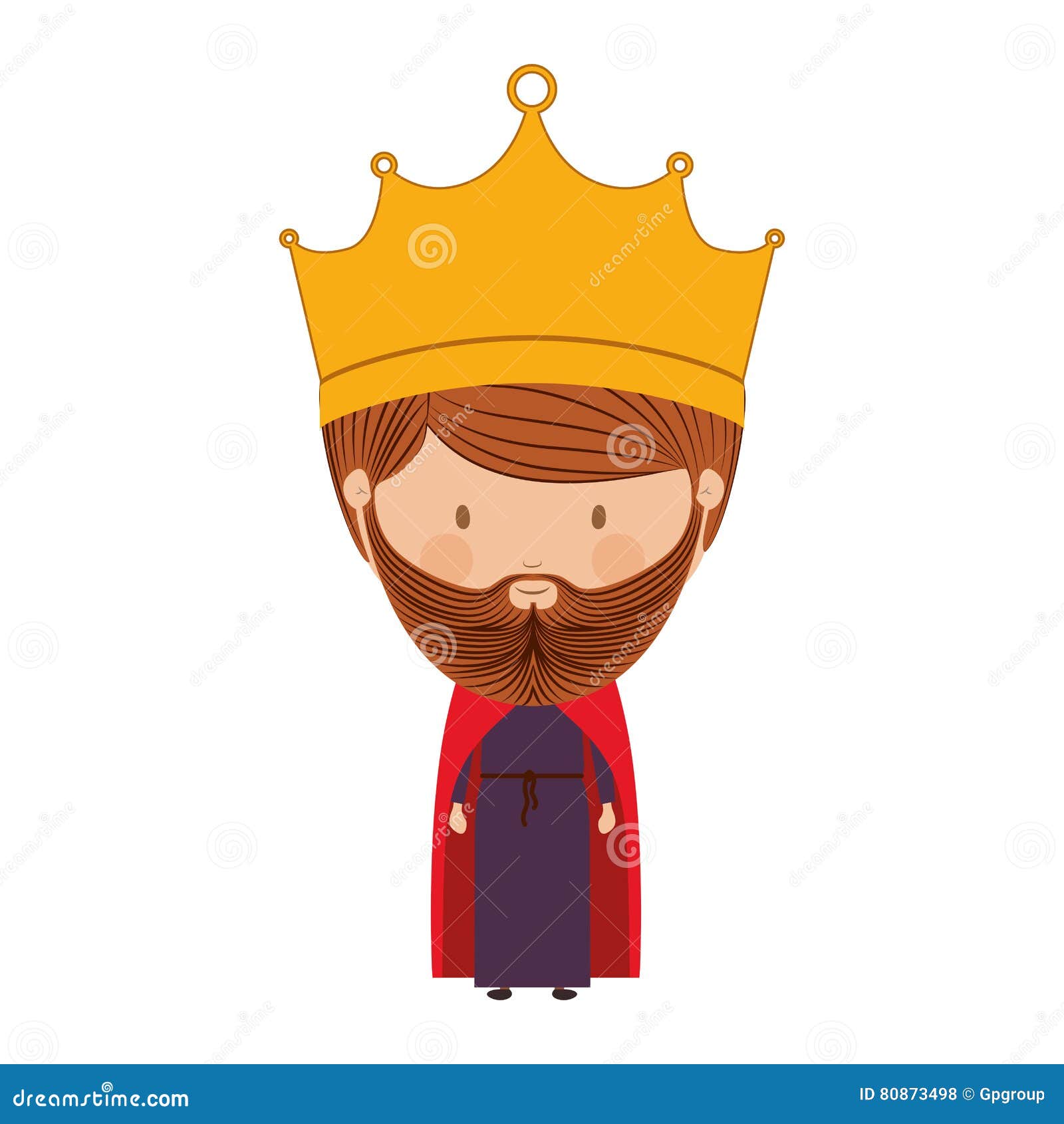 Colorful King with Crown and Beard Stock Vector - Illustration of ...