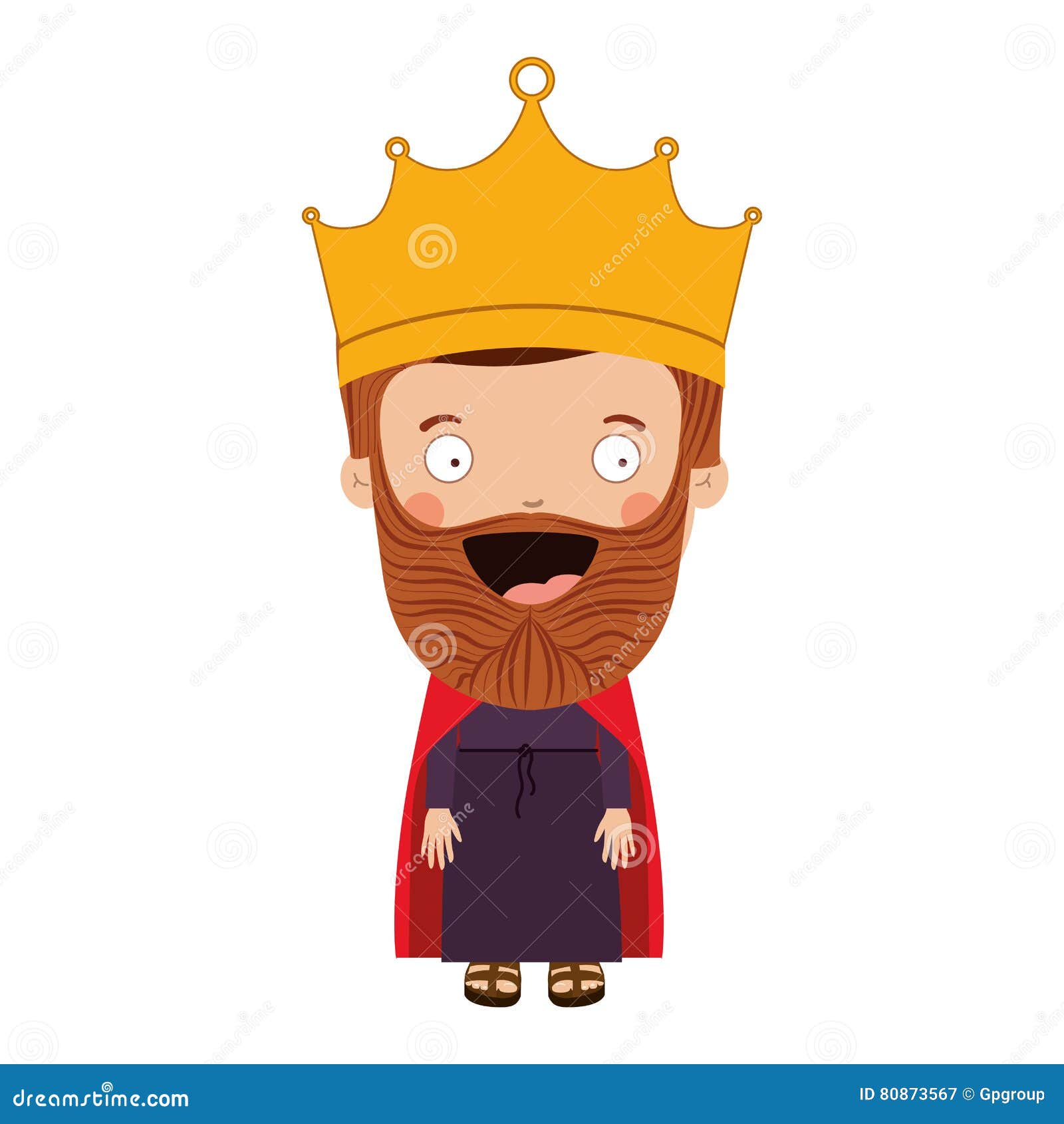 Colorful King with Crown and Beard Stock Vector - Illustration of king ...
