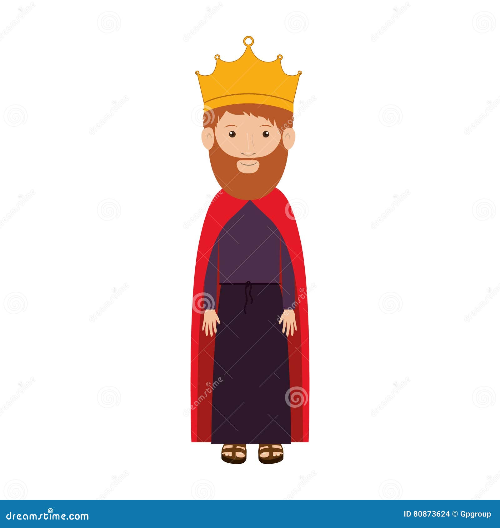 Colorful King with Crown and Beard Stock Vector - Illustration of ...