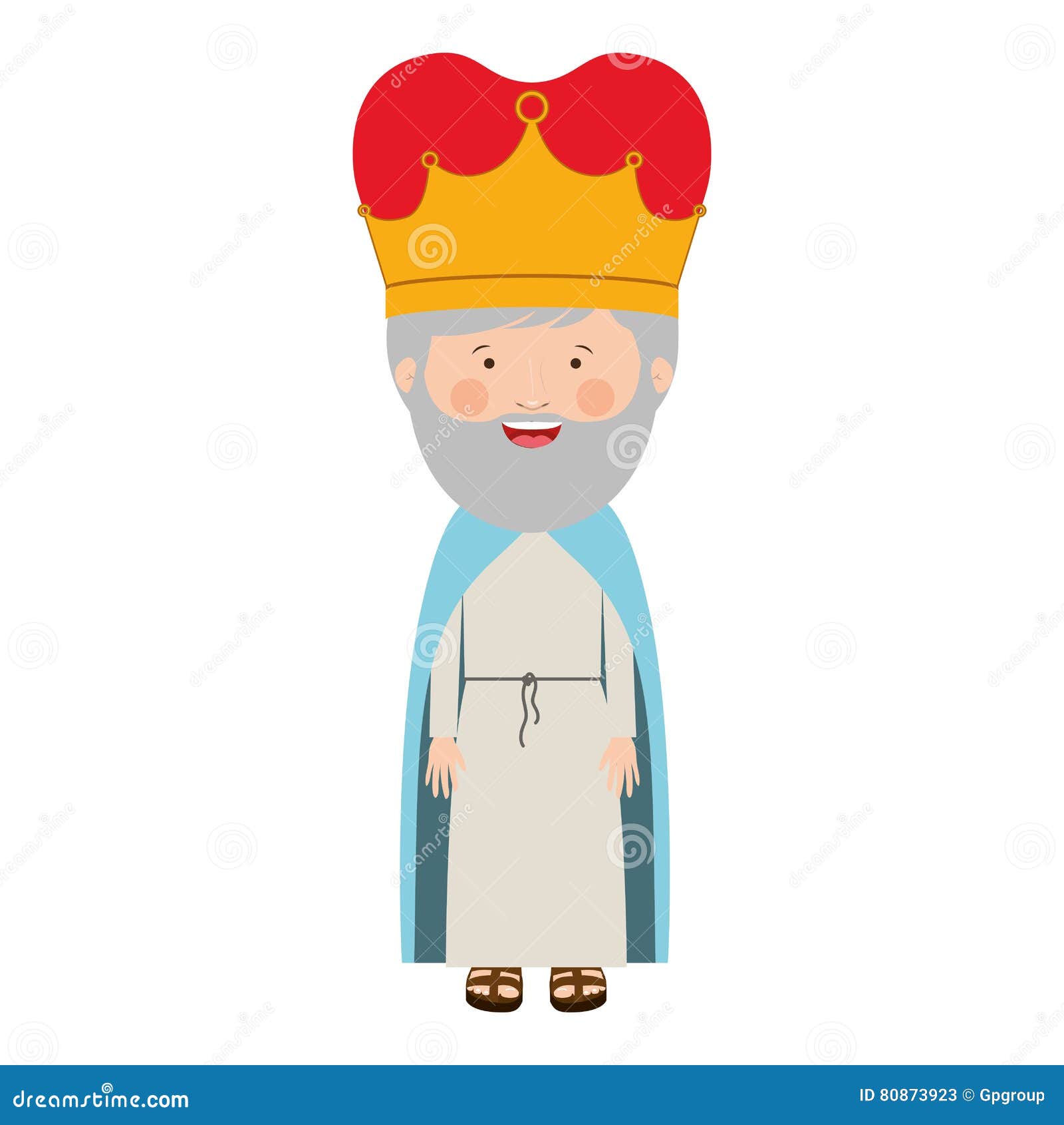 Colorful King with Crown and Gray Beard Stock Vector - Illustration of ...