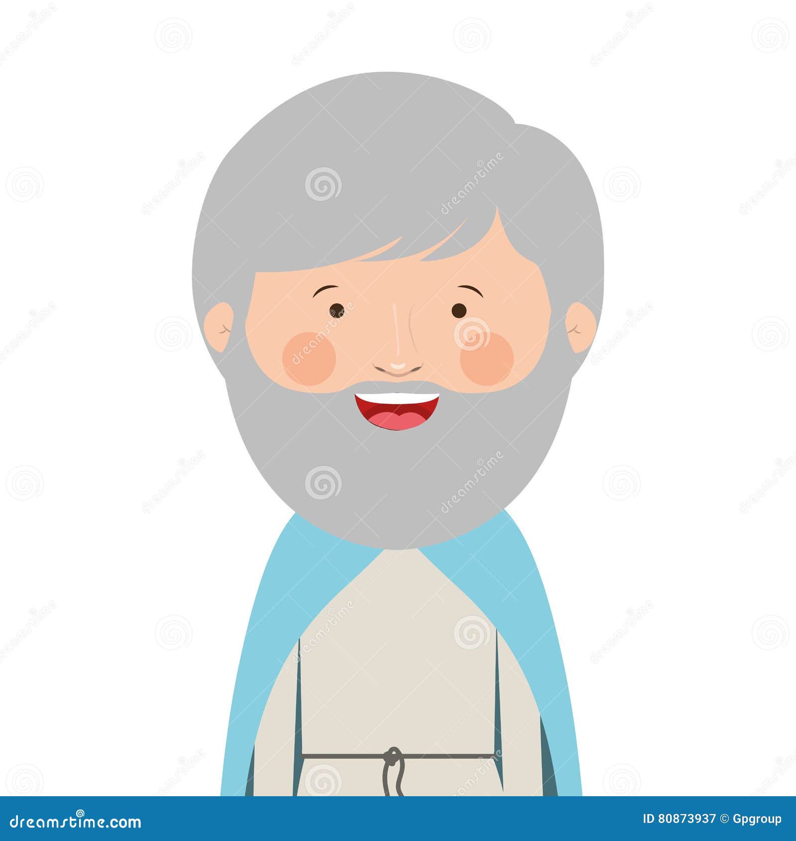 Colorful King Half Body without a Crown and Gray Beard Stock Vector ...