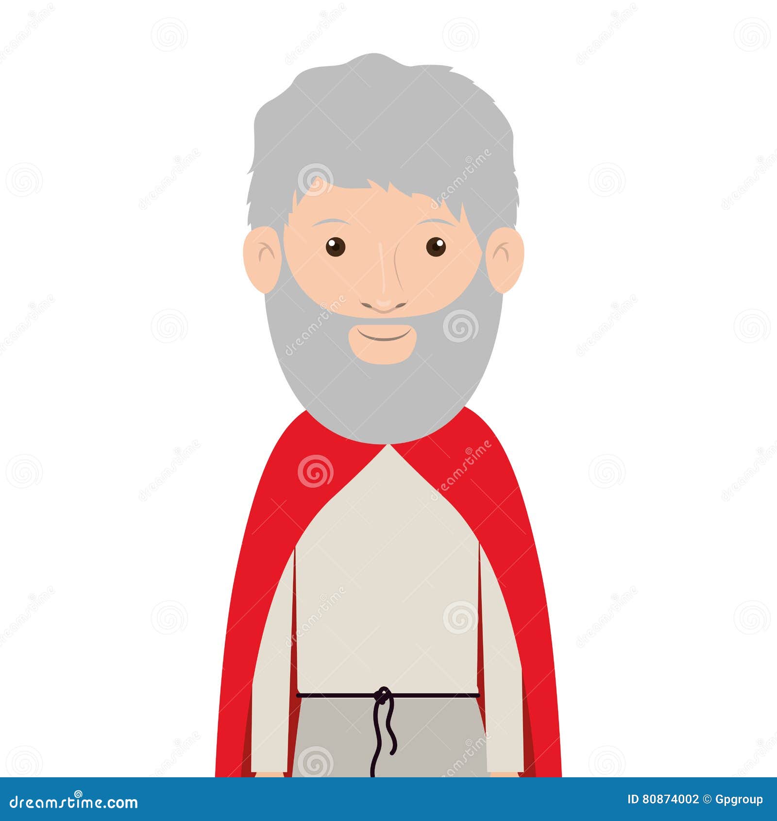 Colorful King Half Body without a Crown and Gray Beard Stock Vector ...