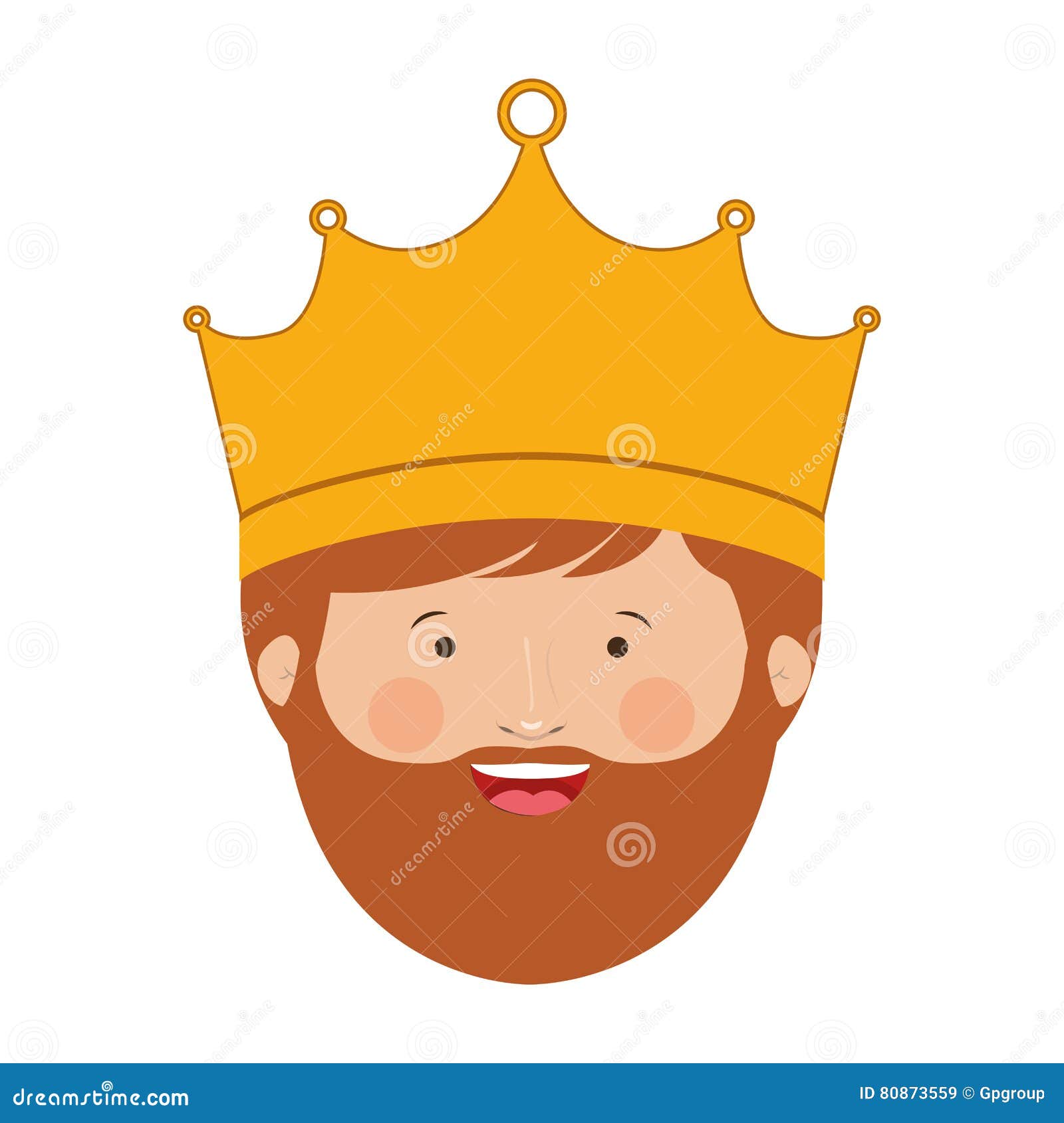 Colorful King Head with Crown and Beard Stock Vector - Illustration of ...