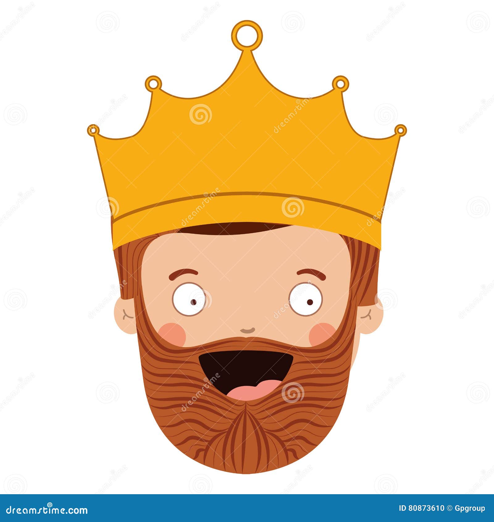 Colorful King Head with Crown and Beard Stock Vector - Illustration of ...