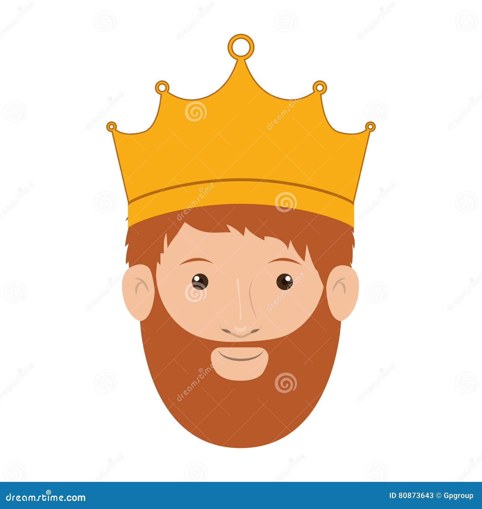 Colorful King Head with Crown and Beard Stock Vector - Illustration of ...