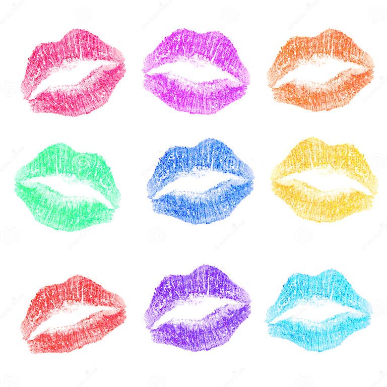 Colorful Kissy Lips stock photo. Image of kiss, lust - 23211760