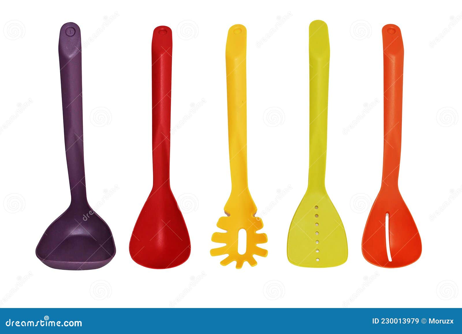 Colorful Kitchen Spoon Set, Isolated on White Stock Image - Image of ...