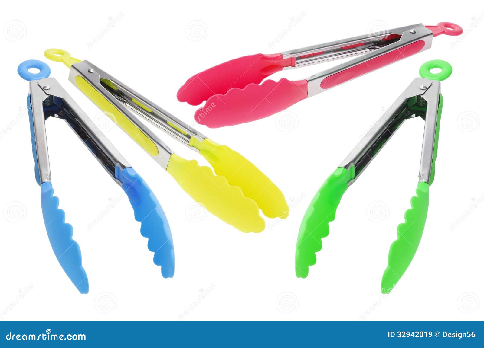 Colorful Kitchen Tongs stock image. Image of barbecue - 32942019