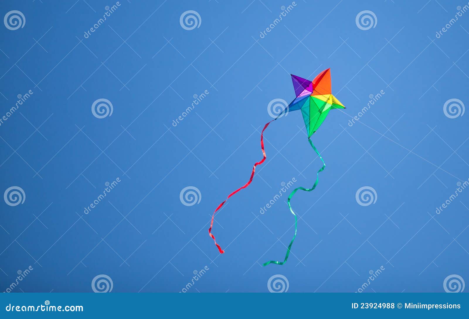 Colorful Kite in the Blue Sky Stock Photo - Image of moving, flight ...