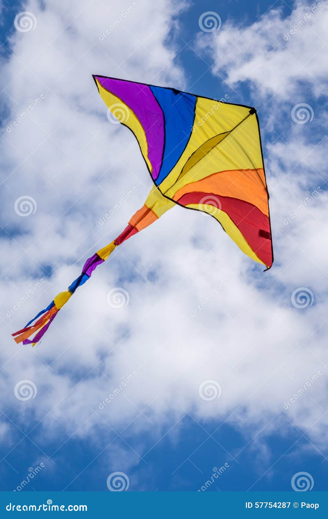 Colorful kite stock image. Image of cloudy, freedom, colourful - 57754287