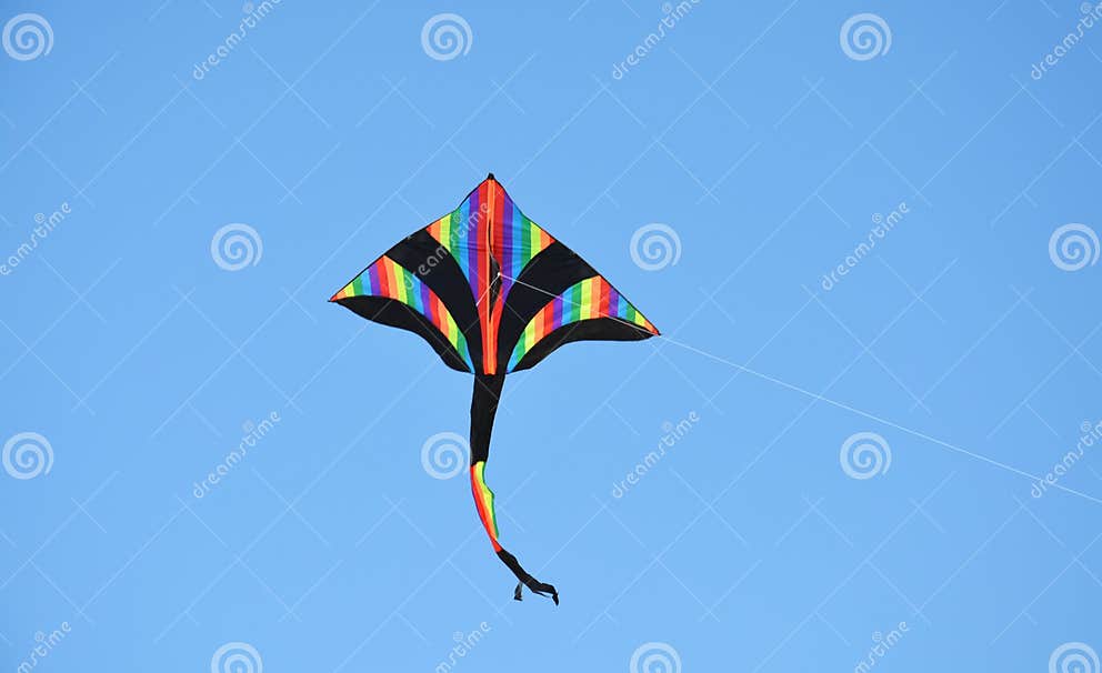 Colorful kite on the sky stock photo. Image of calm, sandy - 59677568