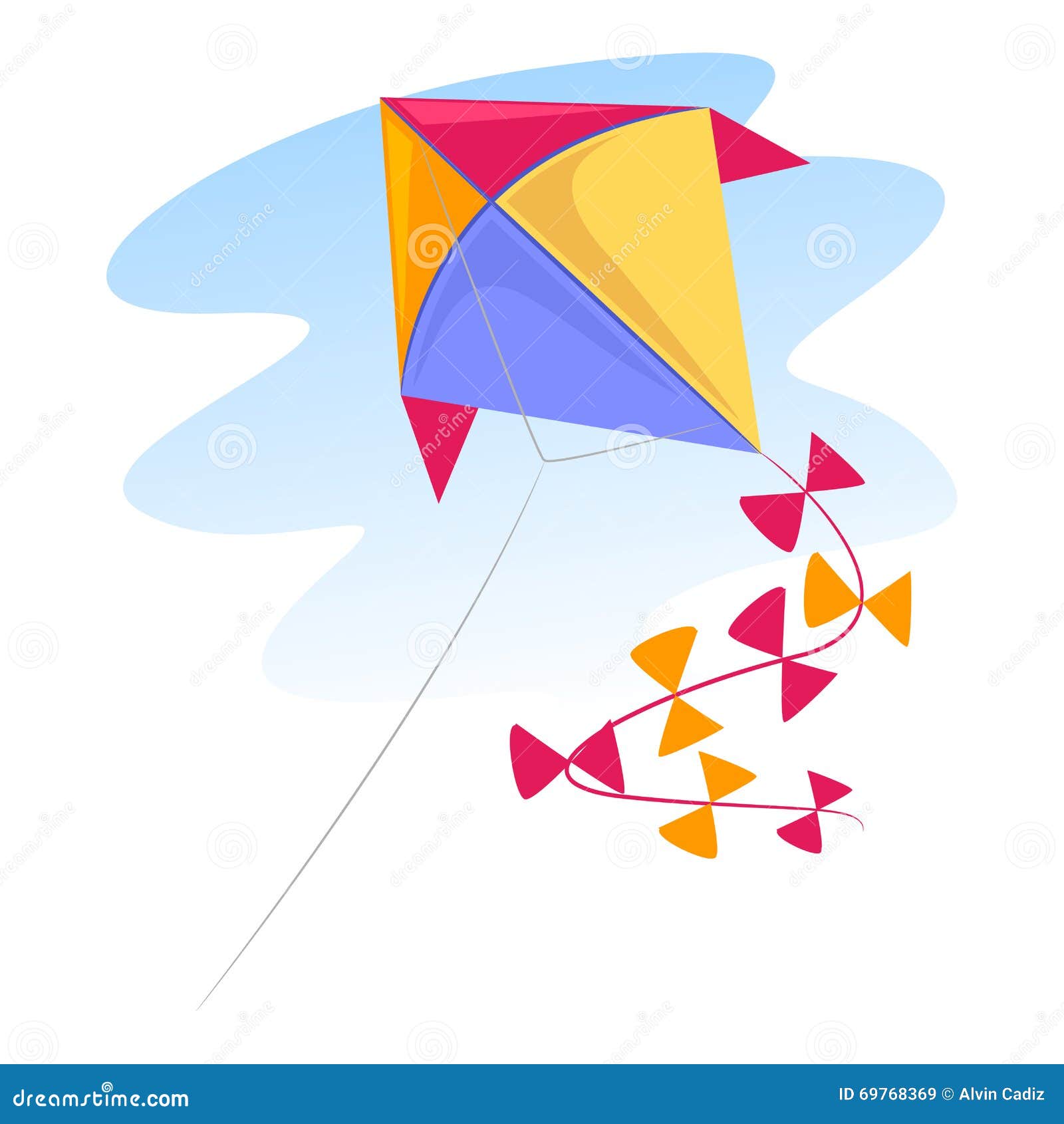 Colorful Kite stock vector. Illustration of childhood - 69768369
