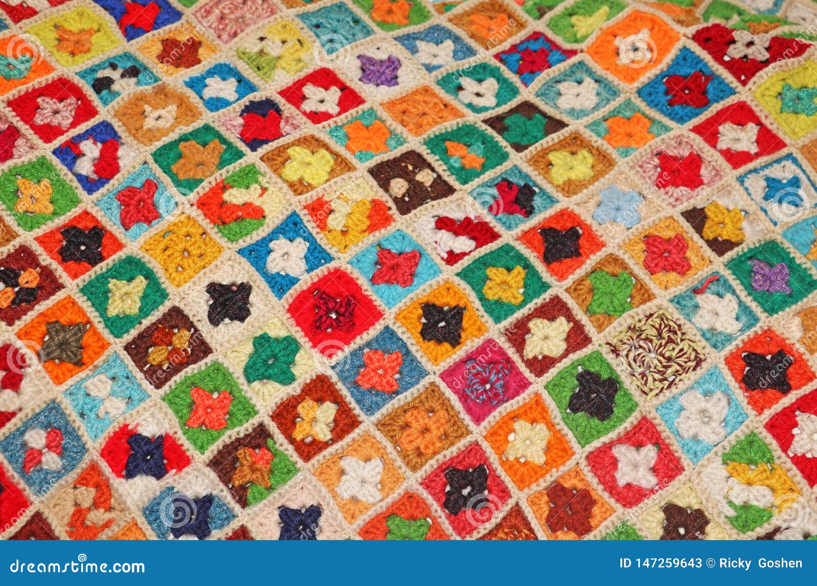 Colorful knitted blanket stock image. Image of handmade - 147259643