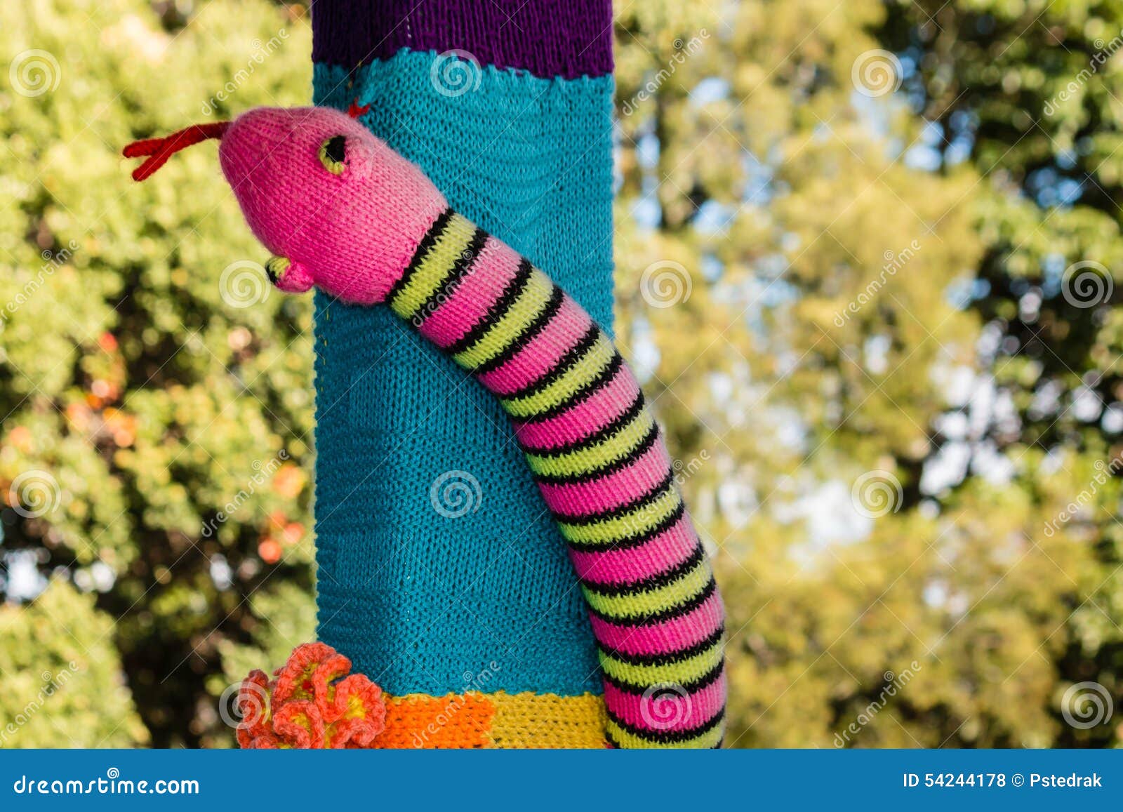 Colorful knitted snake stock photo. Image of knitting - 54244178