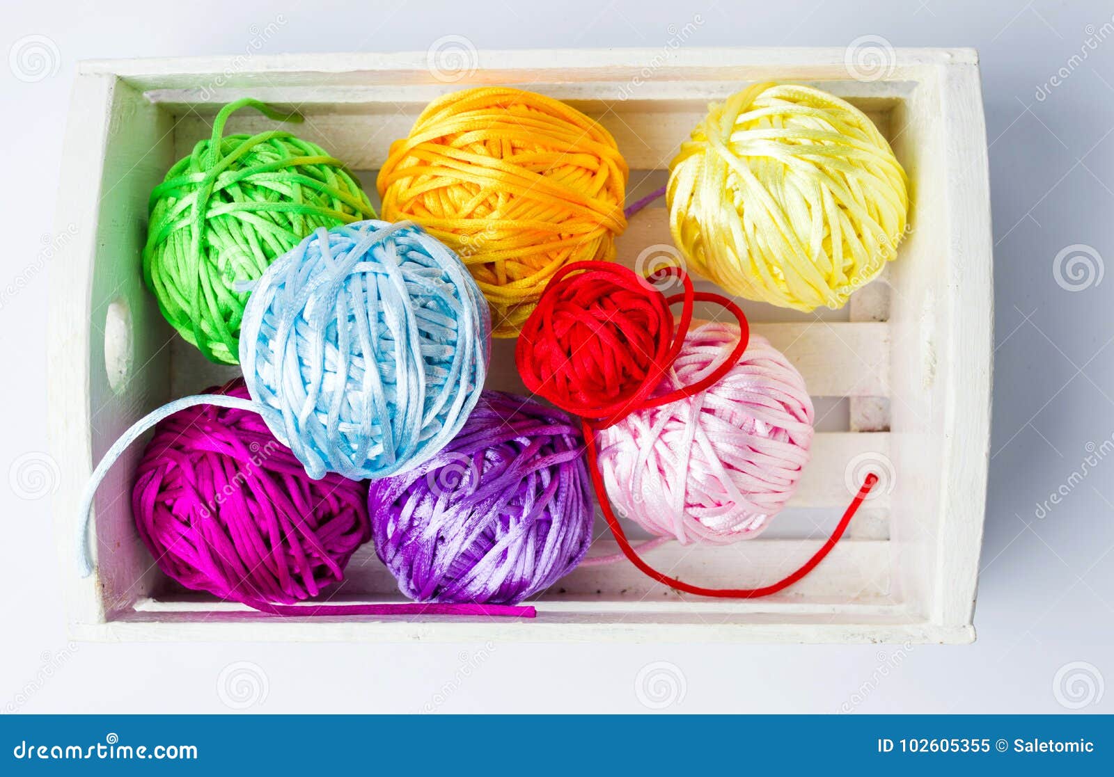 Colorful Knitting Thread Balls Stock Image - Image of isolated, fiber ...
