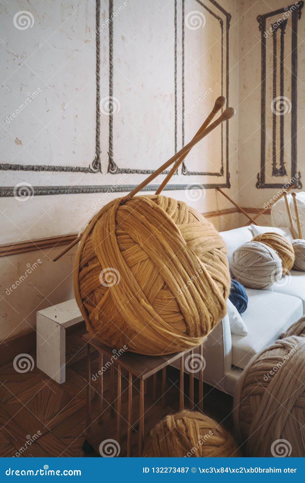 Balls of wool stock image. Image of creative, design - 132273487
