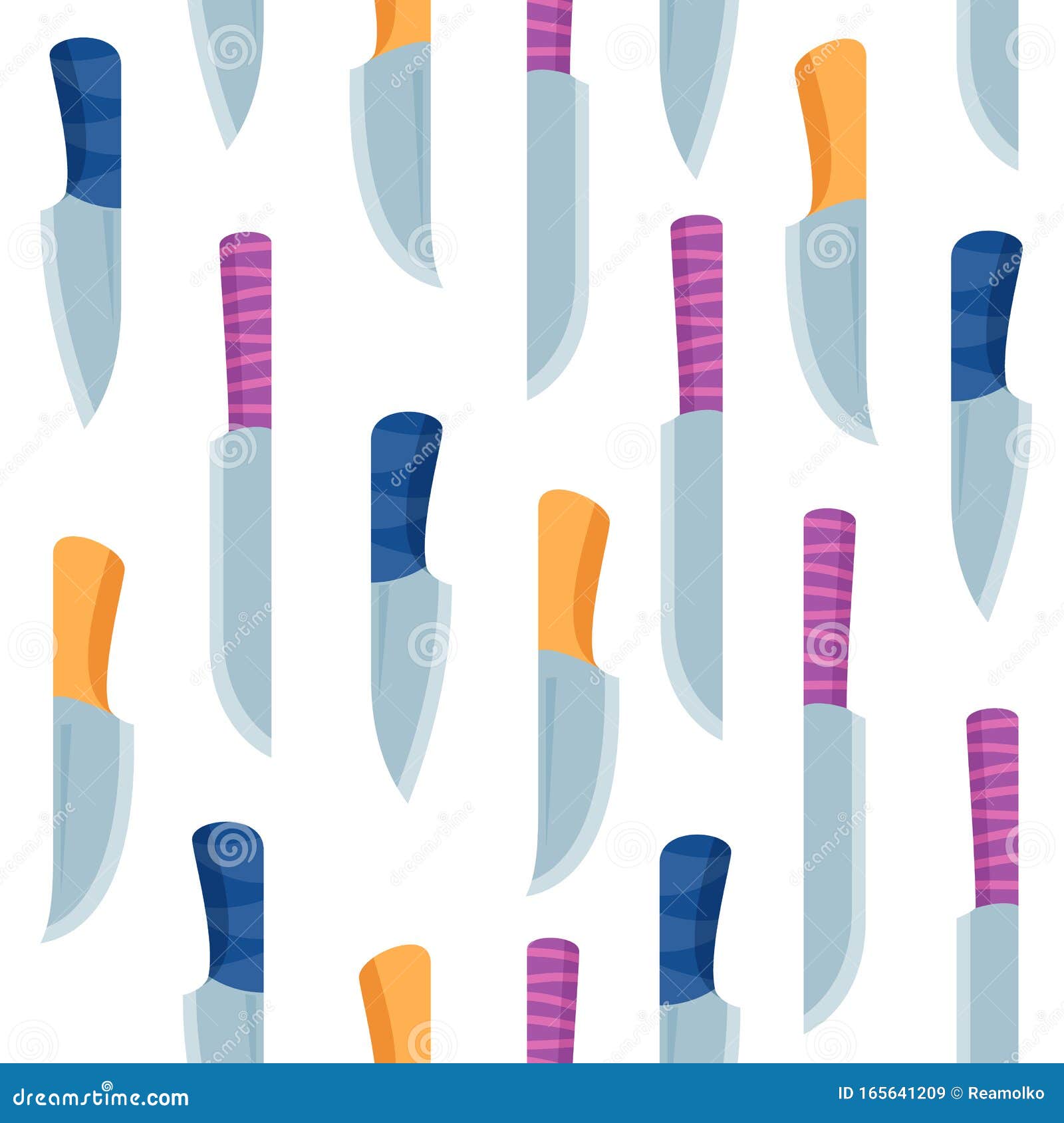 Colorful Knives and Daggers Seamless Pattern. Stock Vector ...