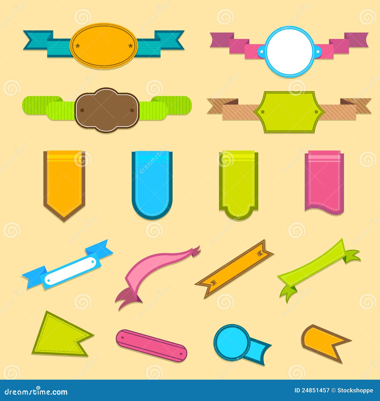 Colorful Label Paper Circle Brush Stroke Collections Transparent ...