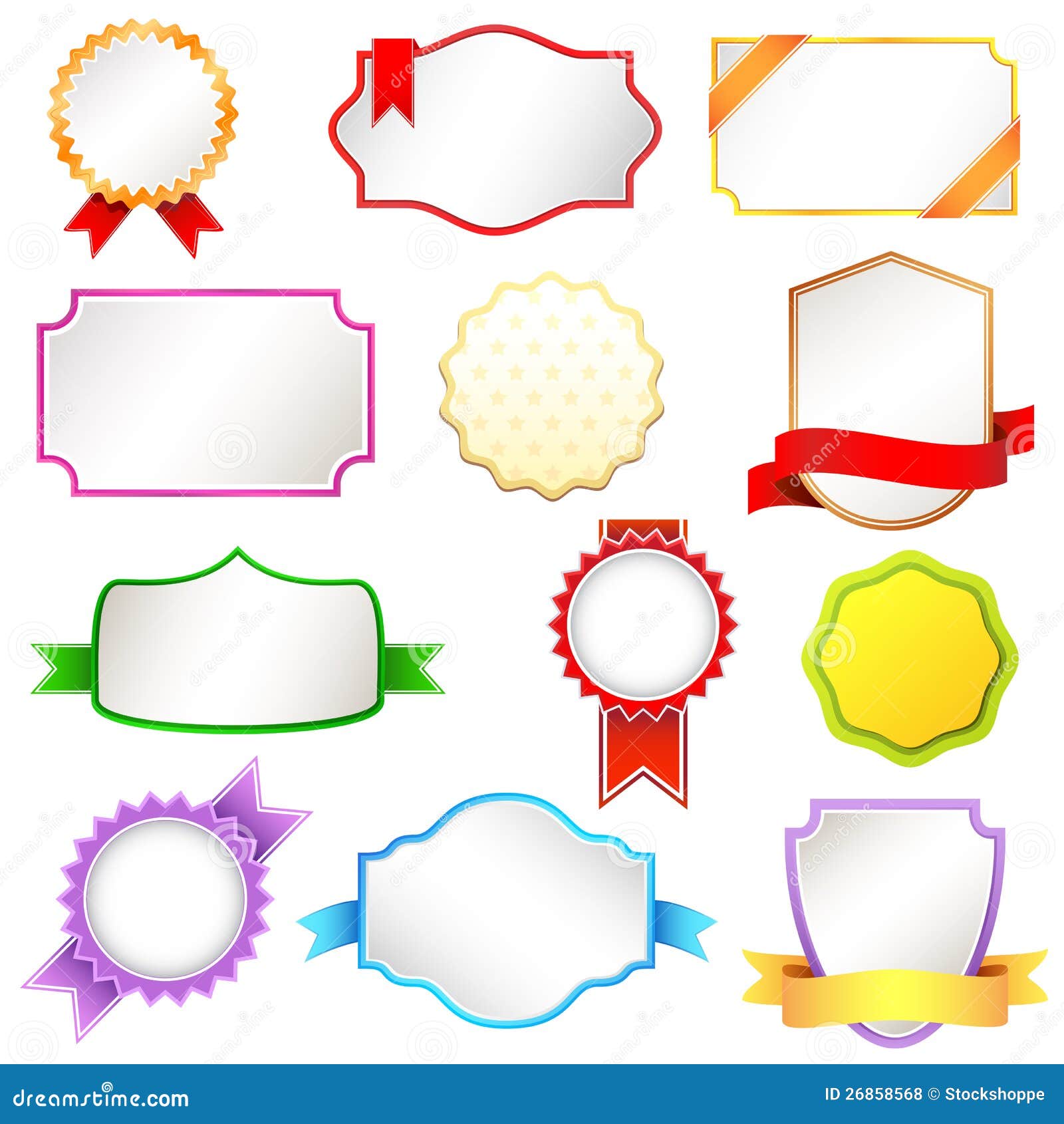 Colorful Label stock vector. Illustration of collection - 26858568