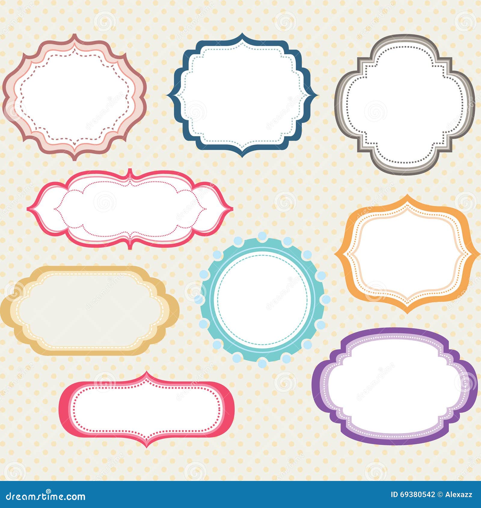 Colorful Label Frames stock vector. Illustration of advertisement ...