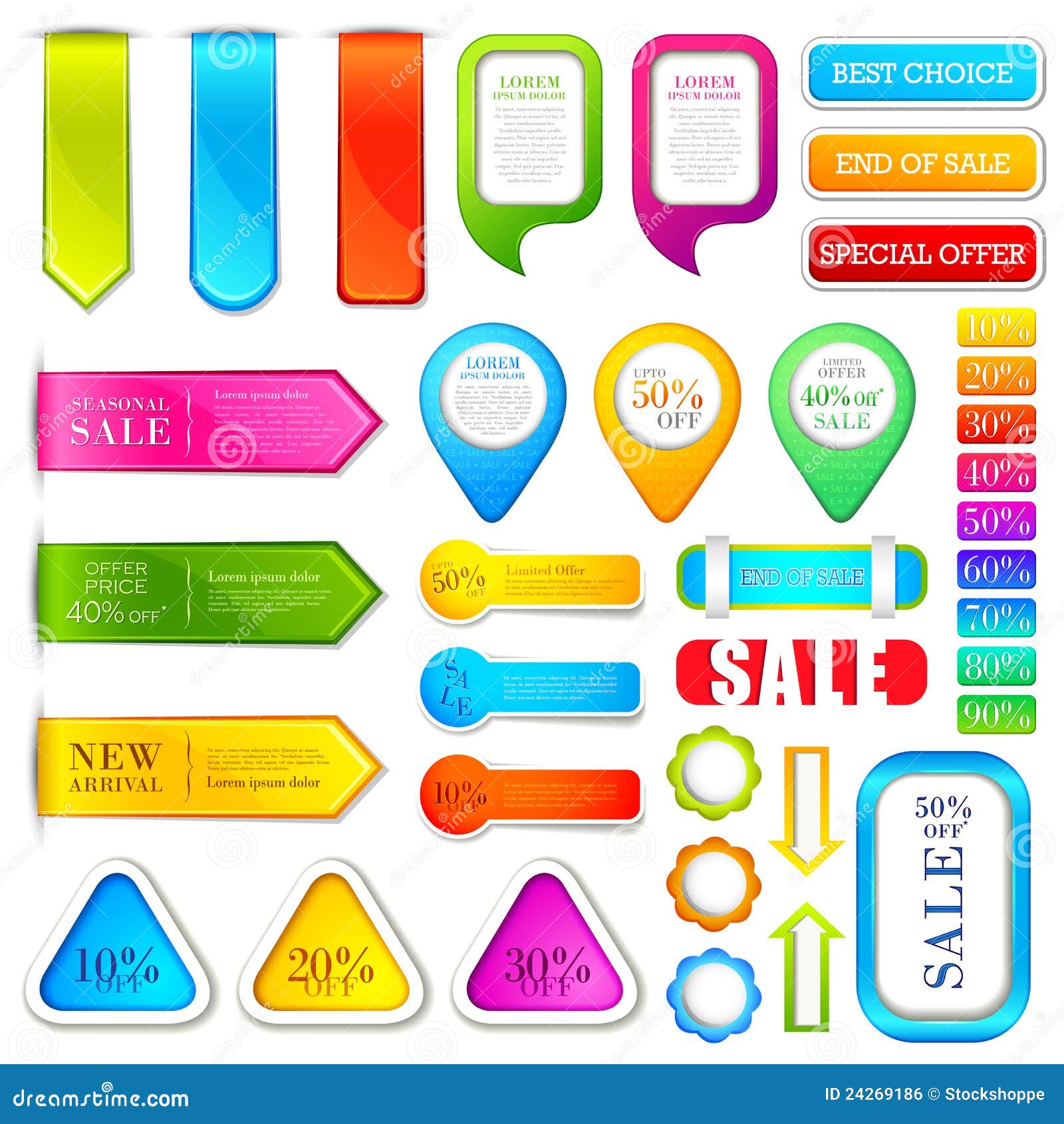 Colorful Label Paper Circle Brush Stroke Collections Transparent ...