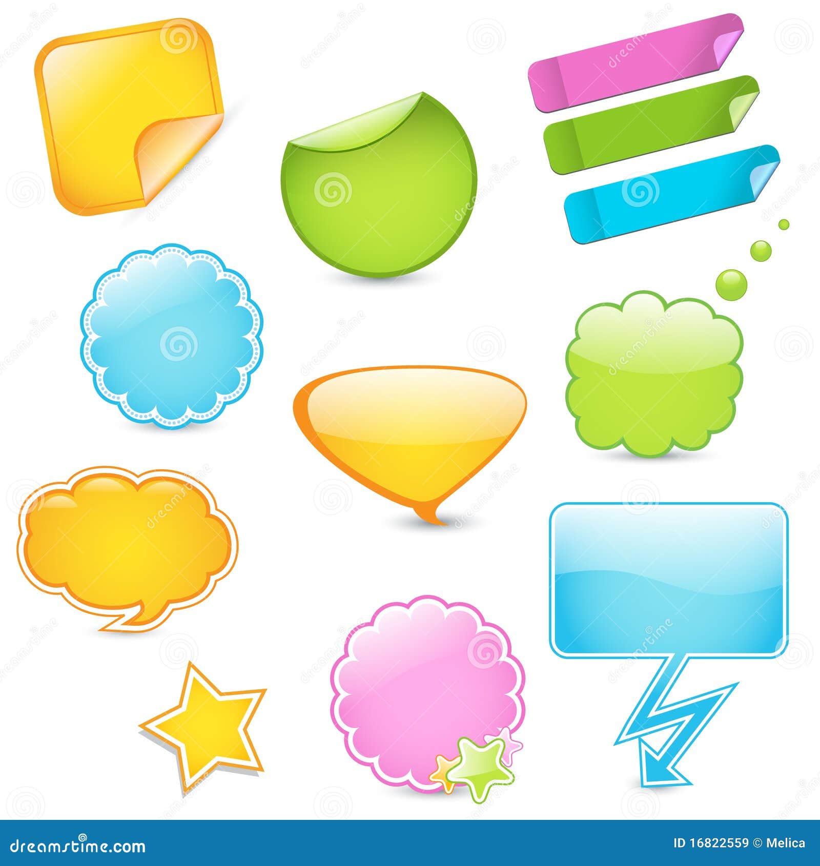 Colorful labels stock vector. Illustration of award, blank - 16822559