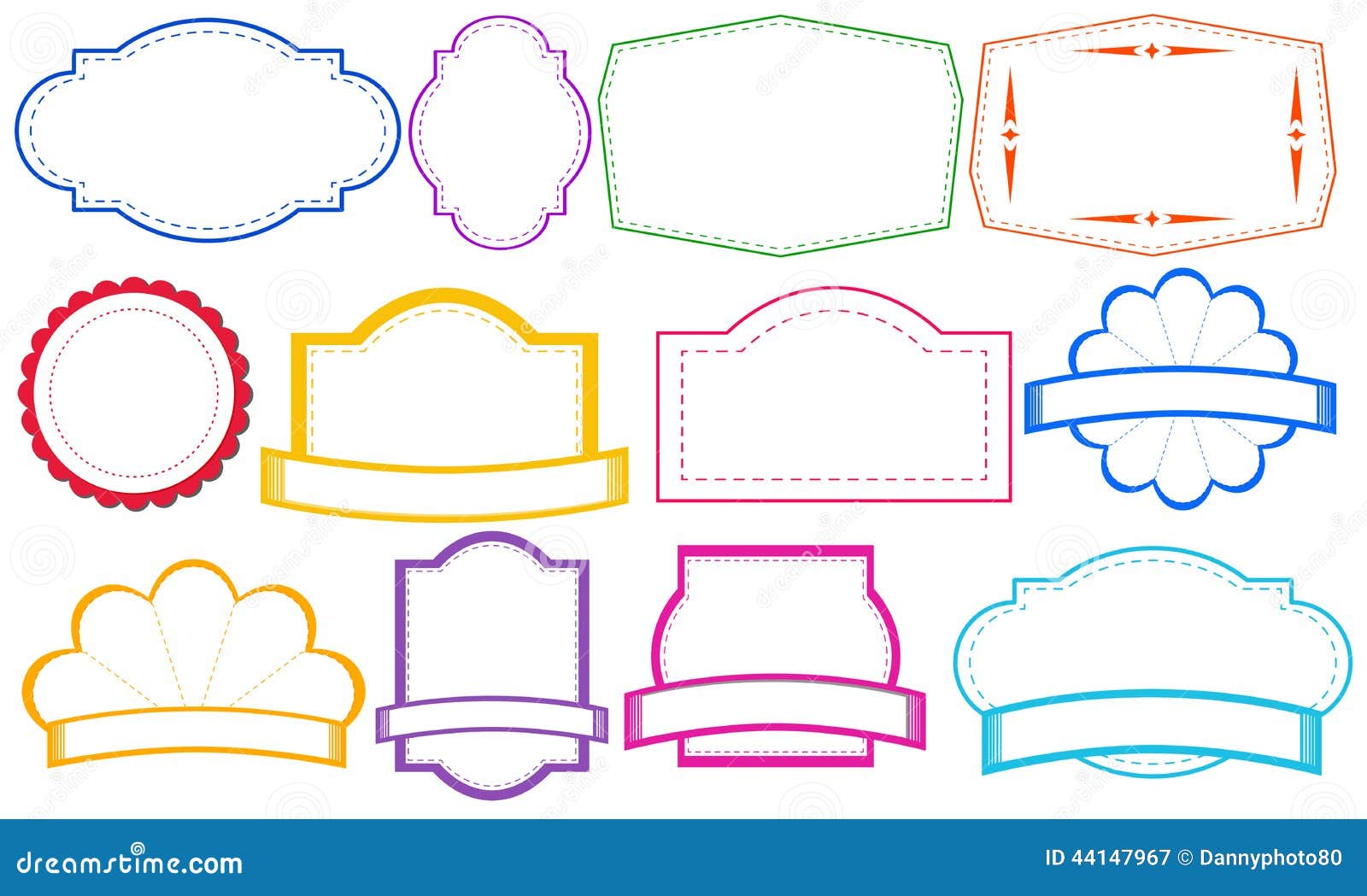 Colorful labels stock vector. Illustration of message - 44147967