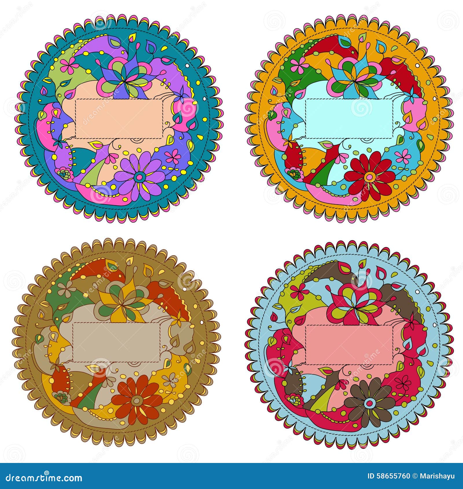 Colorful labels set stock vector. Illustration of brown - 58655760