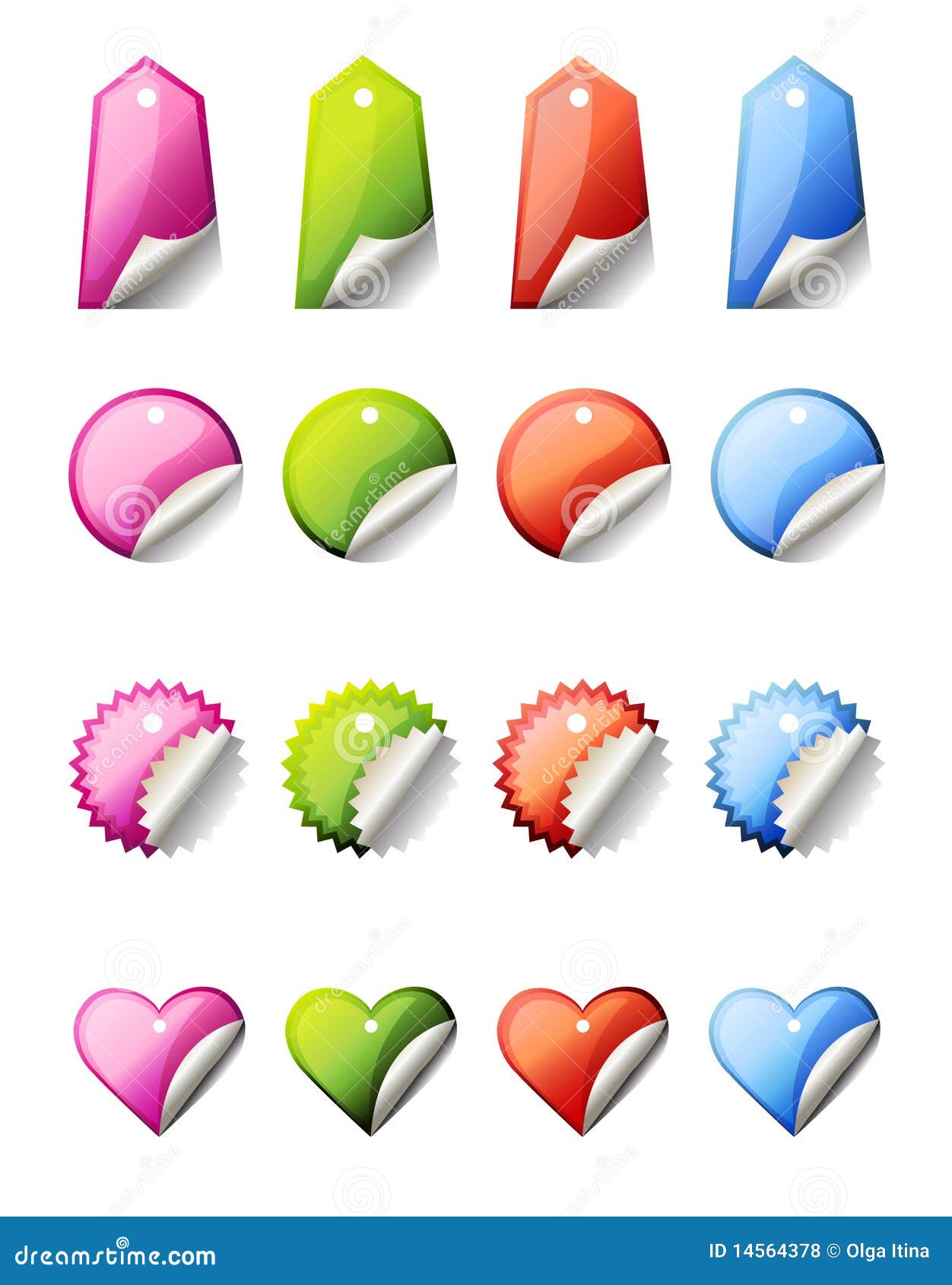 Colorful lables stock vector. Illustration of note, business - 14564378