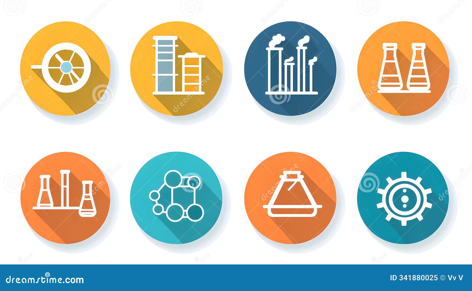 Colorful Laboratory Icon Set with Scientific Symbols Stock Image ...