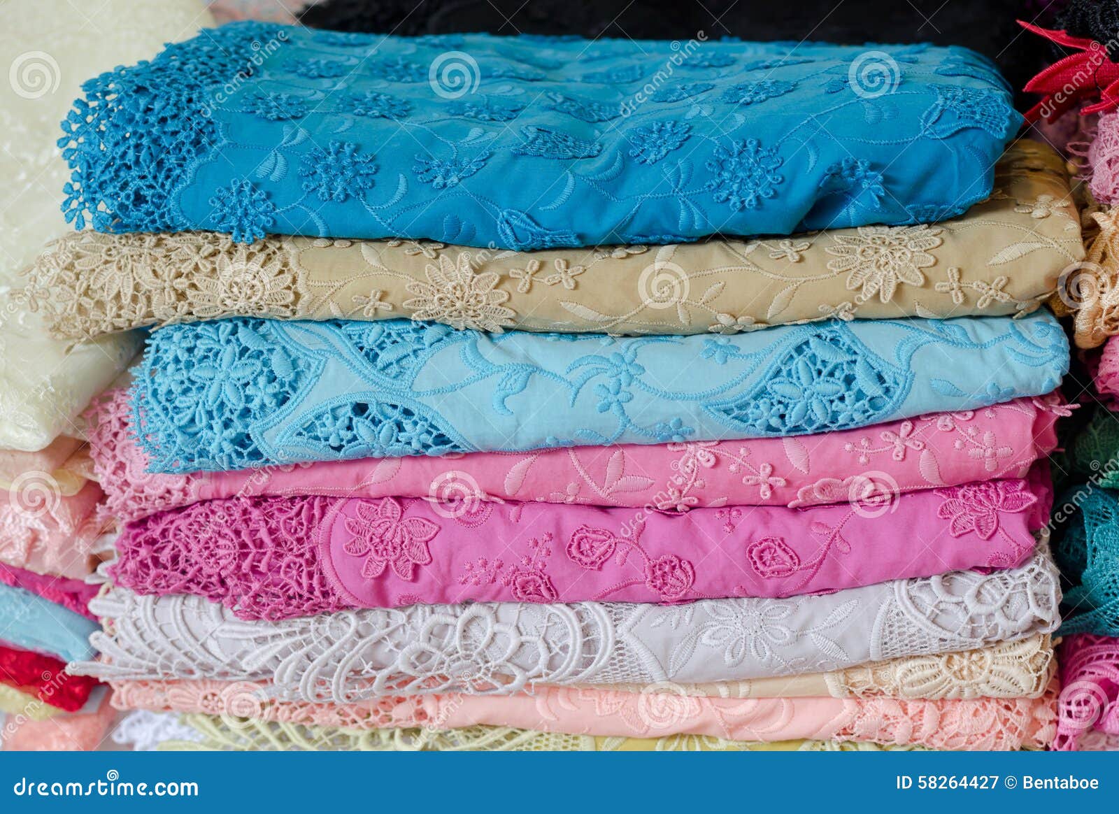 Colorful lace assortment stock image. Image of decorative - 58264427