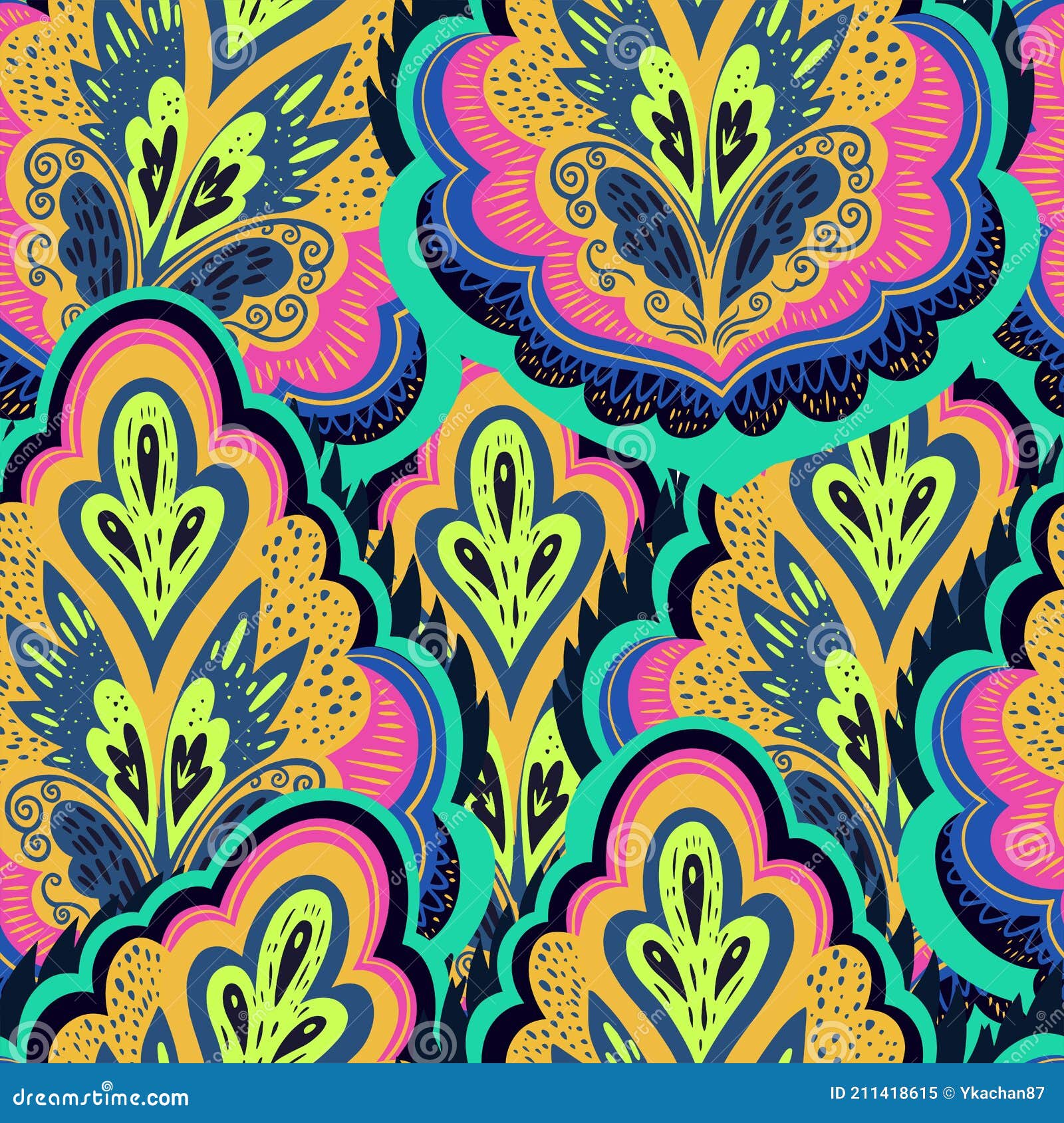 Colorful Lace Ornamental Psychedelic Pattern. Stock Vector ...