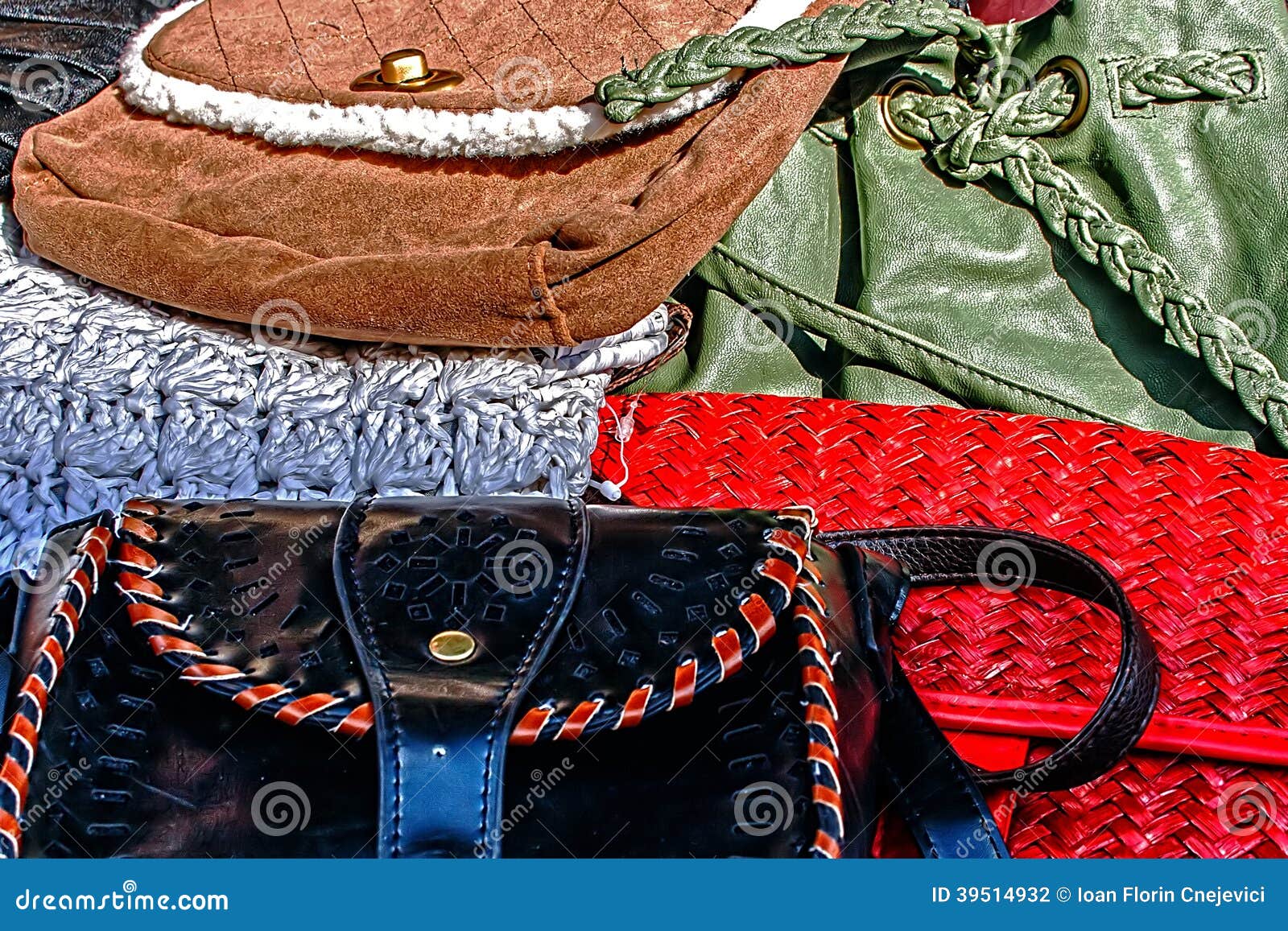 Colorful ladies purses stock photo. Image of brown, purse - 39514932