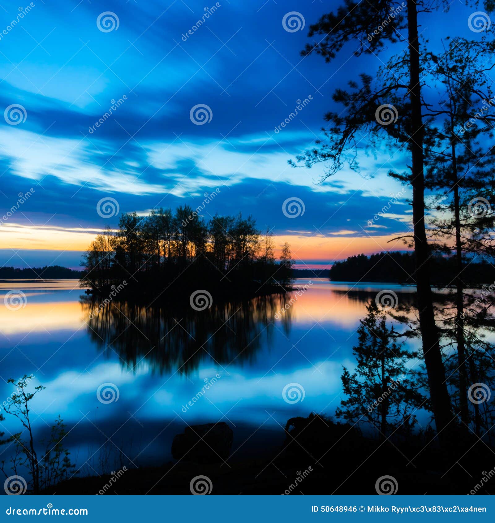 Colorful Lake Scenery stock photo. Image of blue, reflecting - 50648946