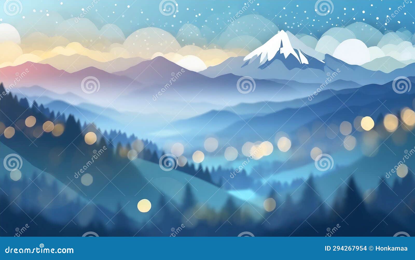 A Colorful Landscape, Layered Paper Style. Stock Illustration ...