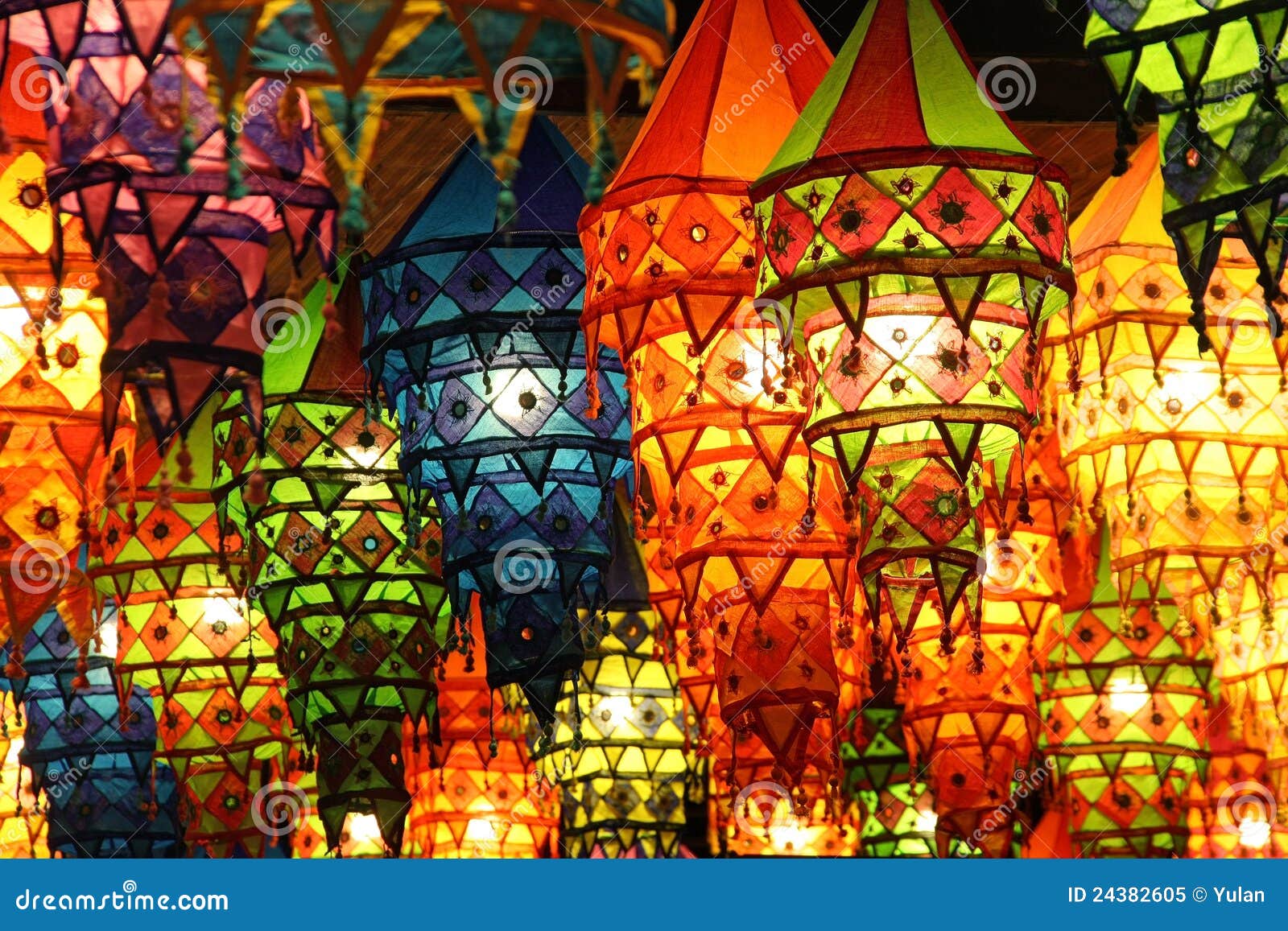 Colorful lanterns stock image. Image of decorate, atmosphere - 24382605