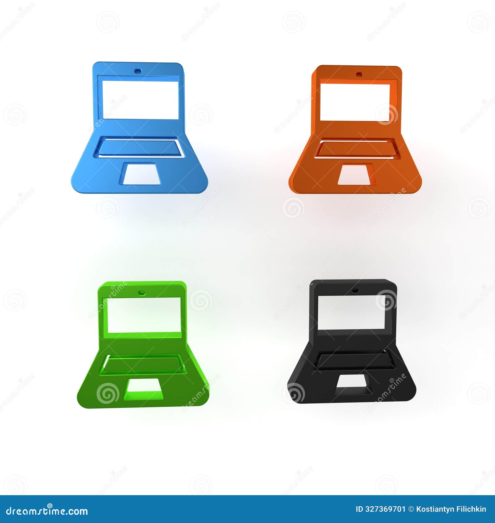 Colorful Laptop Icon Isolated on White Background. Computer Notebook ...