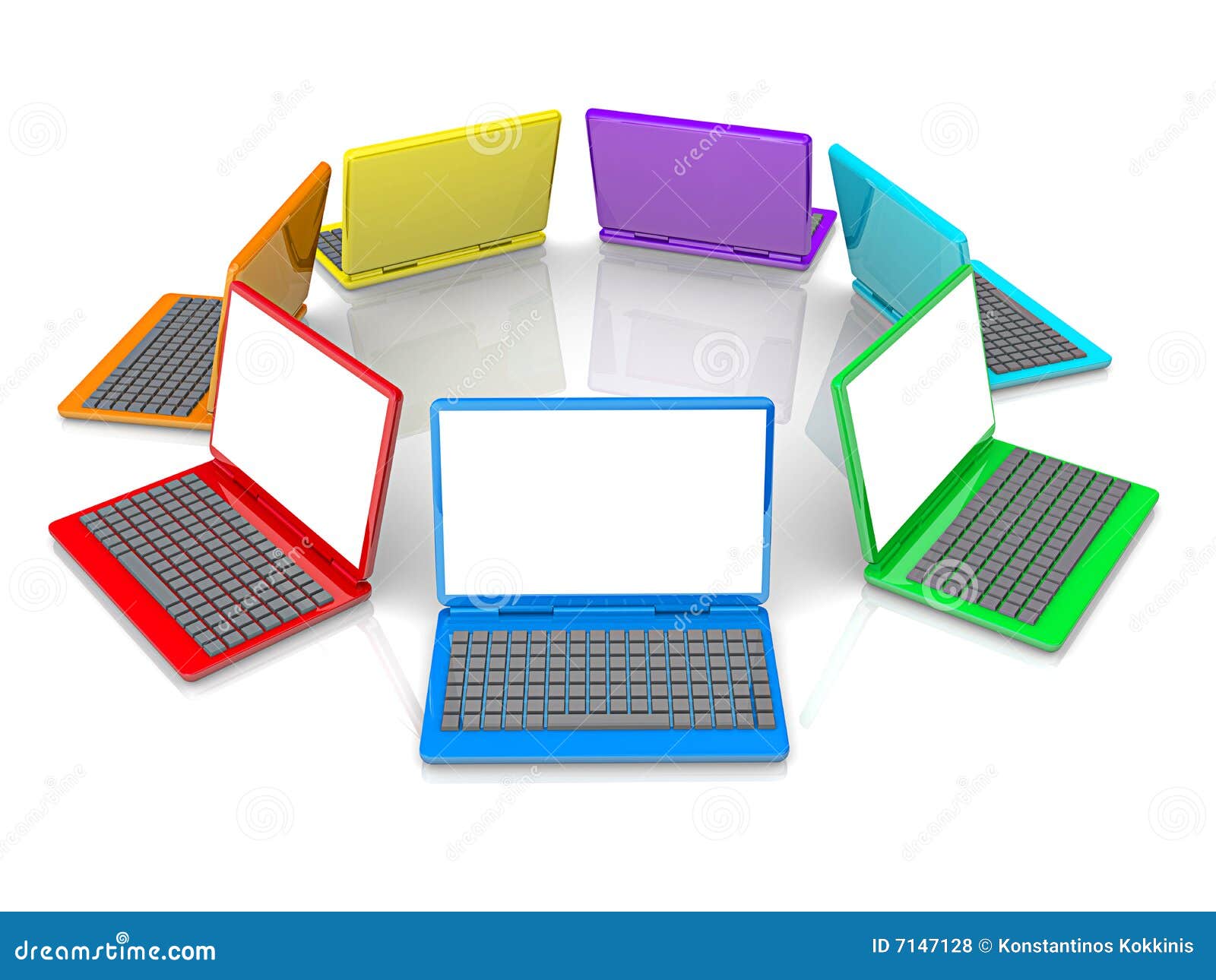 Colorful Laptops stock illustration. Illustration of hardware - 7147128