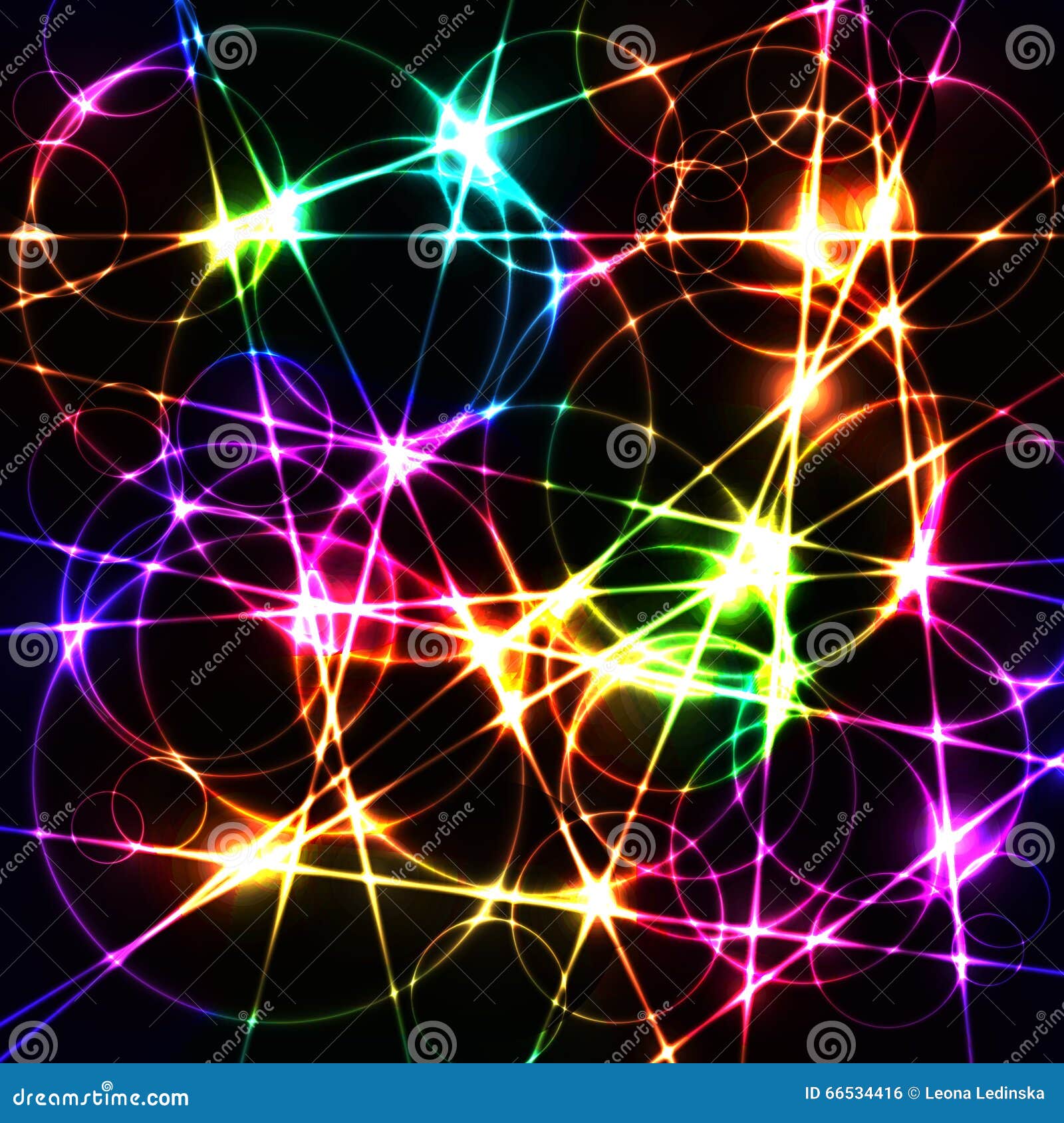 Colorful Laser Chaos Random Lines and Circles Stock Vector ...
