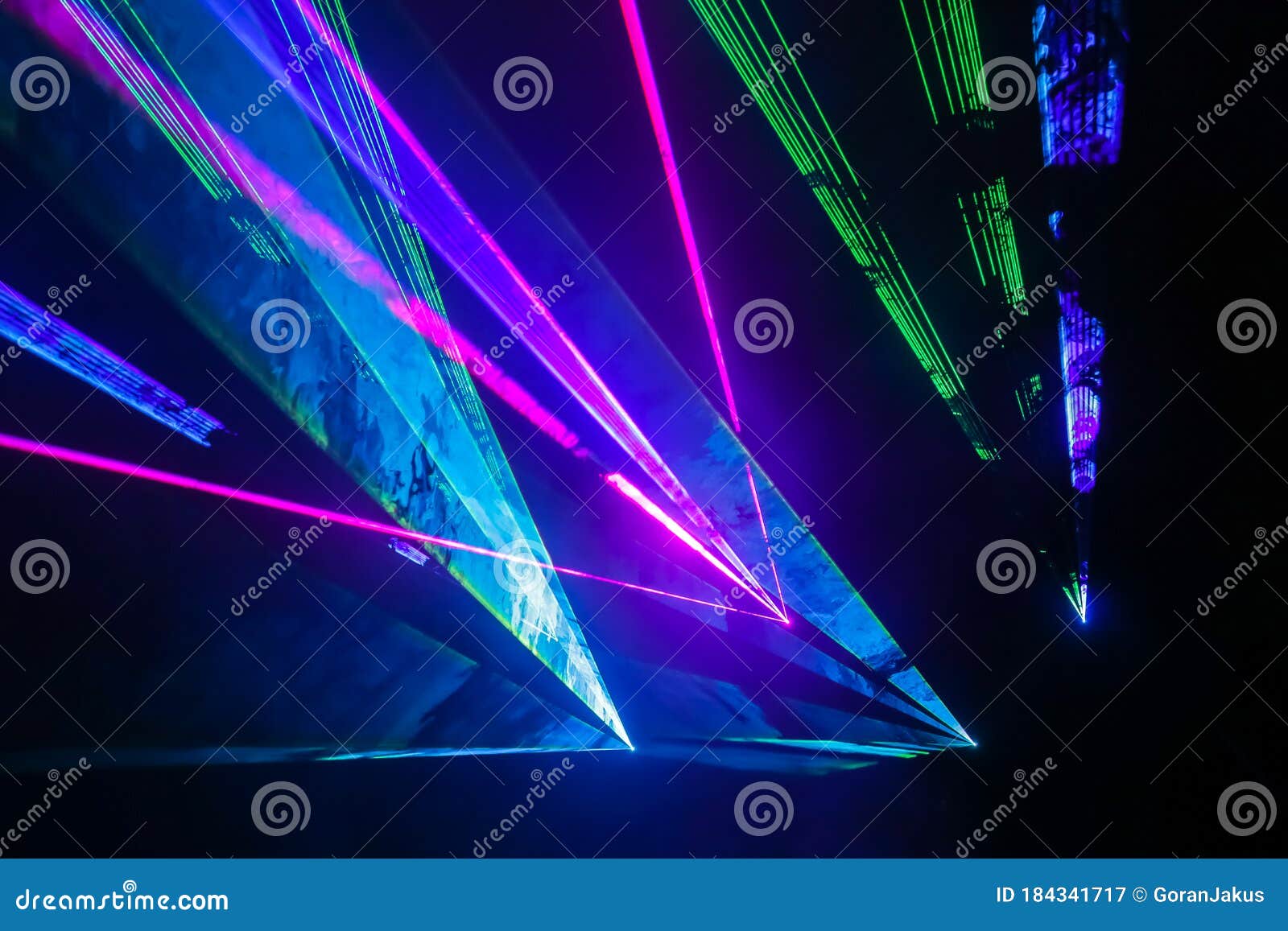 Colorful laser show stock image. Image of evening, glow - 184341717
