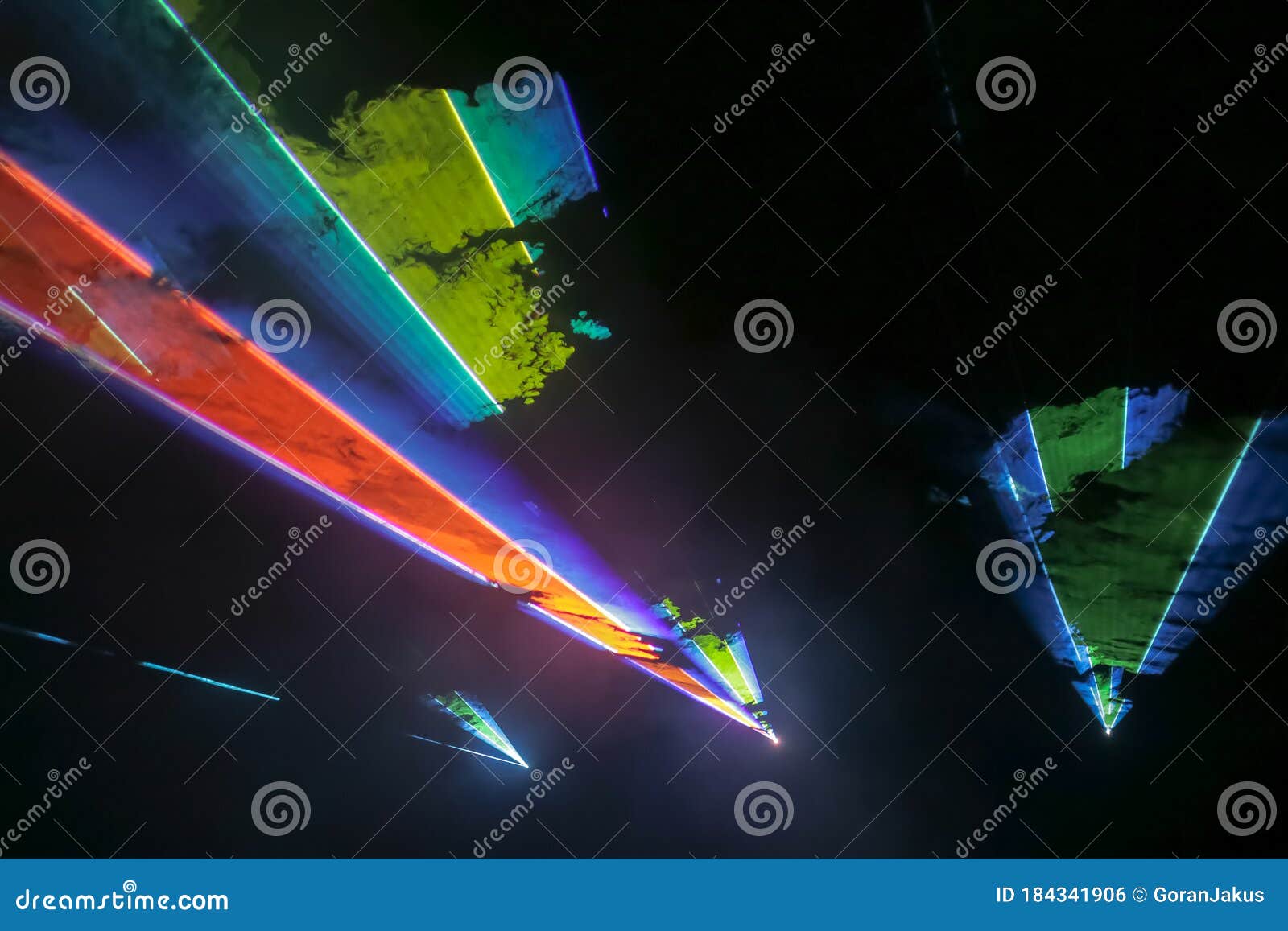 Colorful laser show stock photo. Image of musical, bright - 184341906