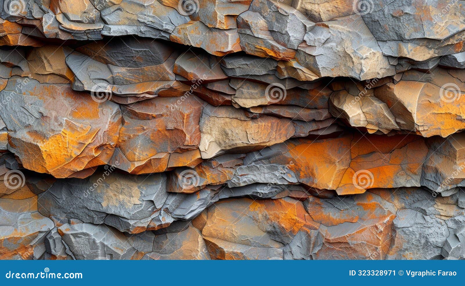 Colorful Layered Rock Formation, Close-up. Natural Geological Texture ...