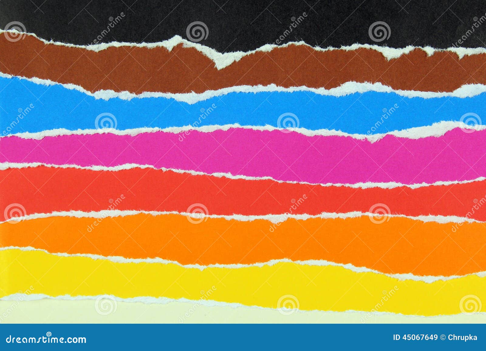 Colorful Layers of Torn Paper Stock Image - Image of blank, plain: 45067649