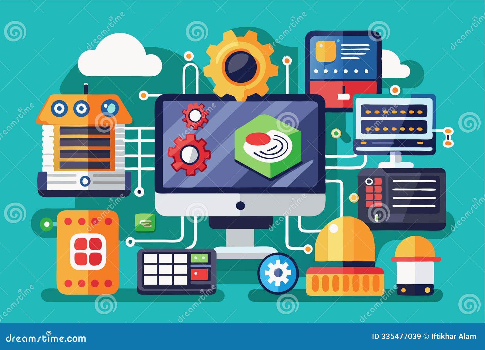 A Colorful Layout Showcases a Customizable Operating System with ...