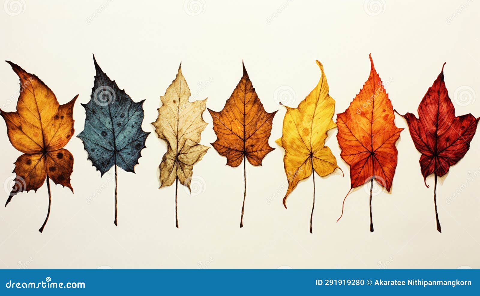 Colorful Leaf Season Change Concept Stock Illustration - Illustration ...