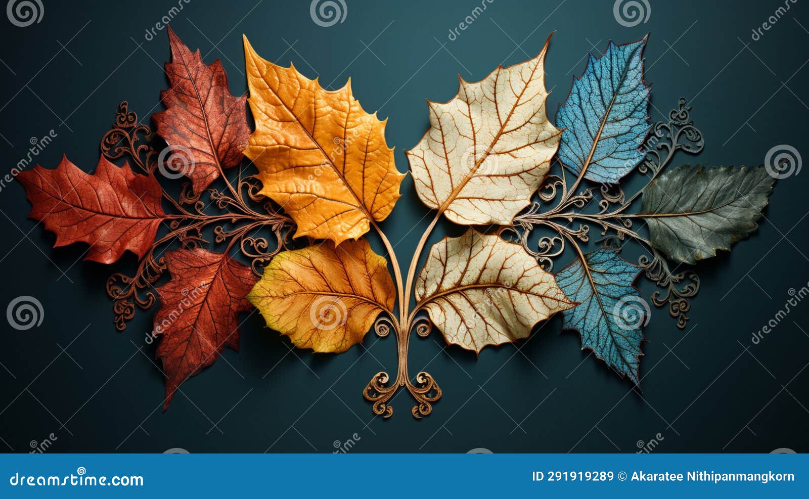 Colorful Leaf Season Change Concept Stock Illustration - Illustration ...